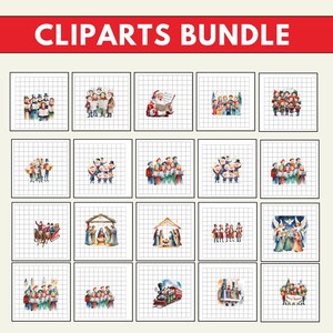 Christmas Carols Items Clipart,christmas Clipart PNG Bundle, 149 PNG ...