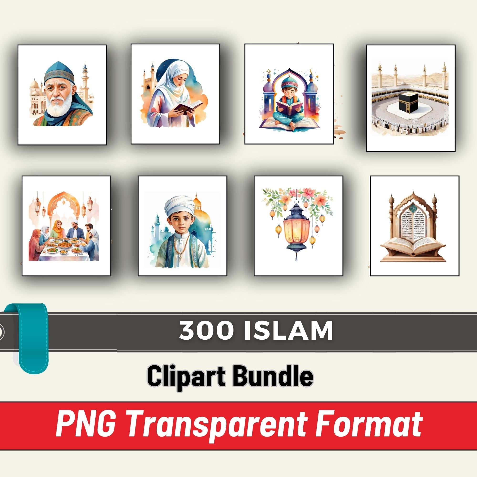 Islam Clipart, Muslim Clipart PNG Bundle, 400 PNG Islam Clipart Bundle ...
