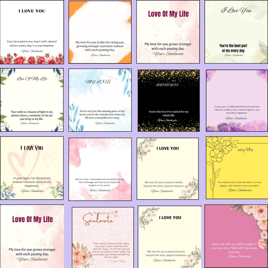 30 Shineon Message Card Template Bundle, Custom Necklace Shineon ...