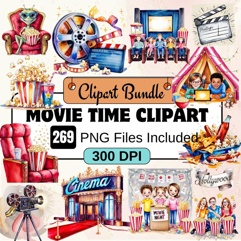 Cinema Clipart - Etsy