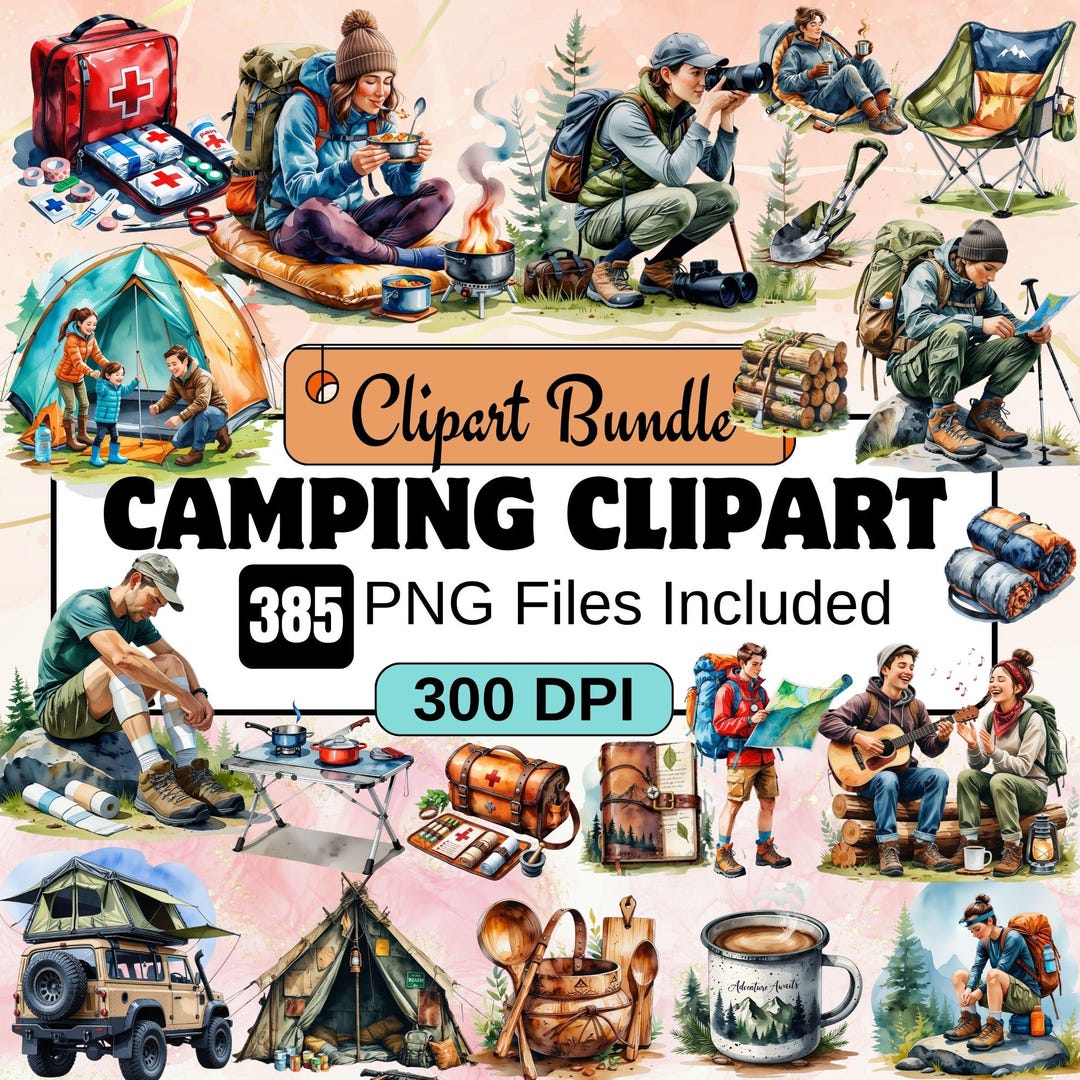 Camping Clipart,outdoor Adventure Clipart PNG Bundle,adventure Clipart ...