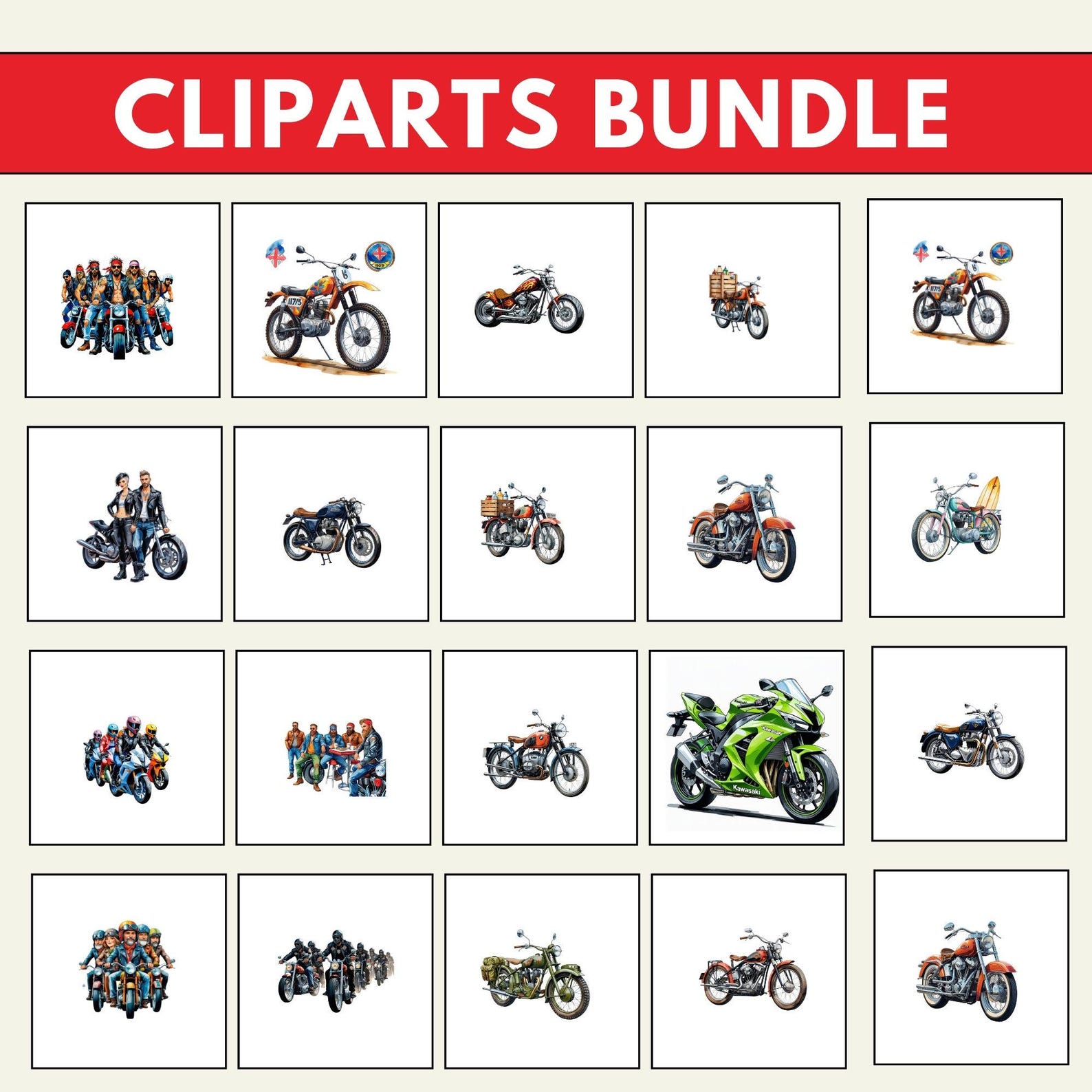 Bikers Clipart,watercolor Clipart PNG Bundle,biker Image,motorcycle ...