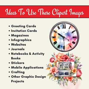 Clock Clipart, Time Clipart PNG Bundle, 24 PNG Clock Clipart Bundle ...