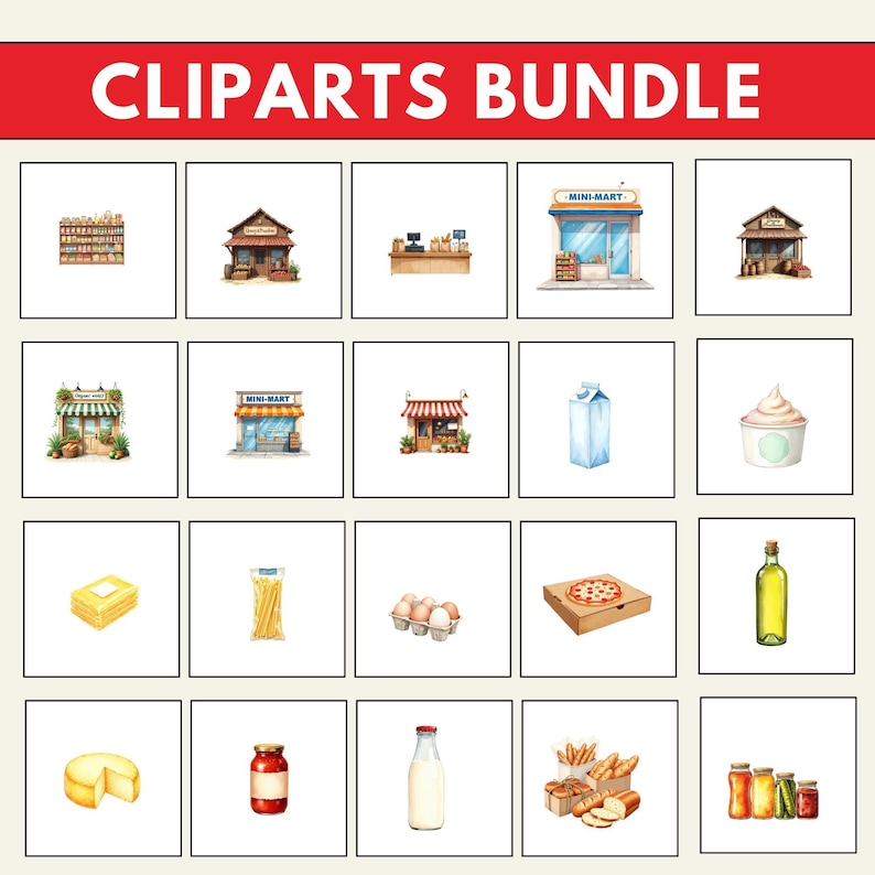 Grocery Store Clipart,grocery Png,market PNG Bundle,food Shop ...