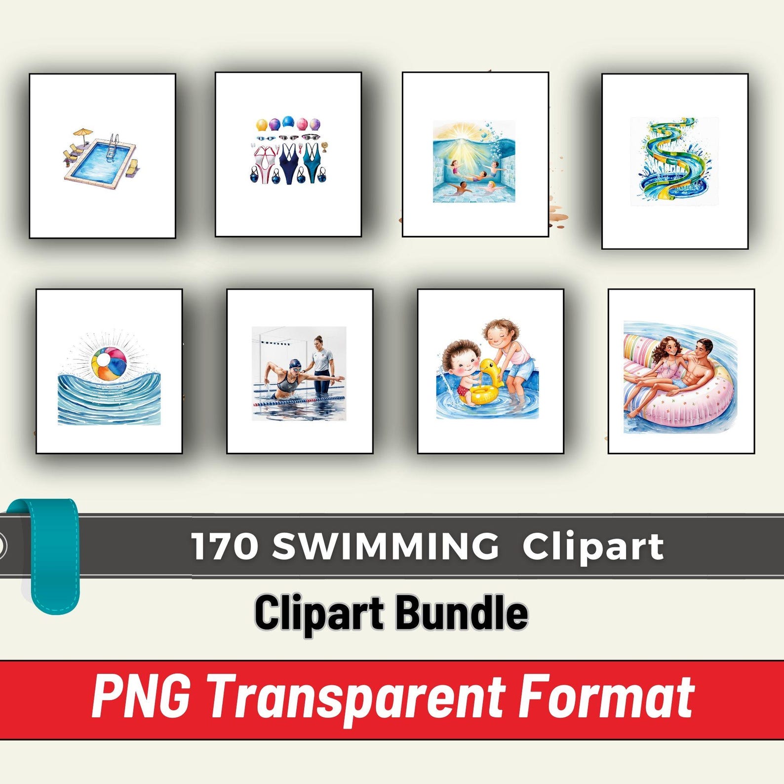 Swimming Clipart, Sports Clipart PNG Bundle, 170 PNG Swimming Clipart ...