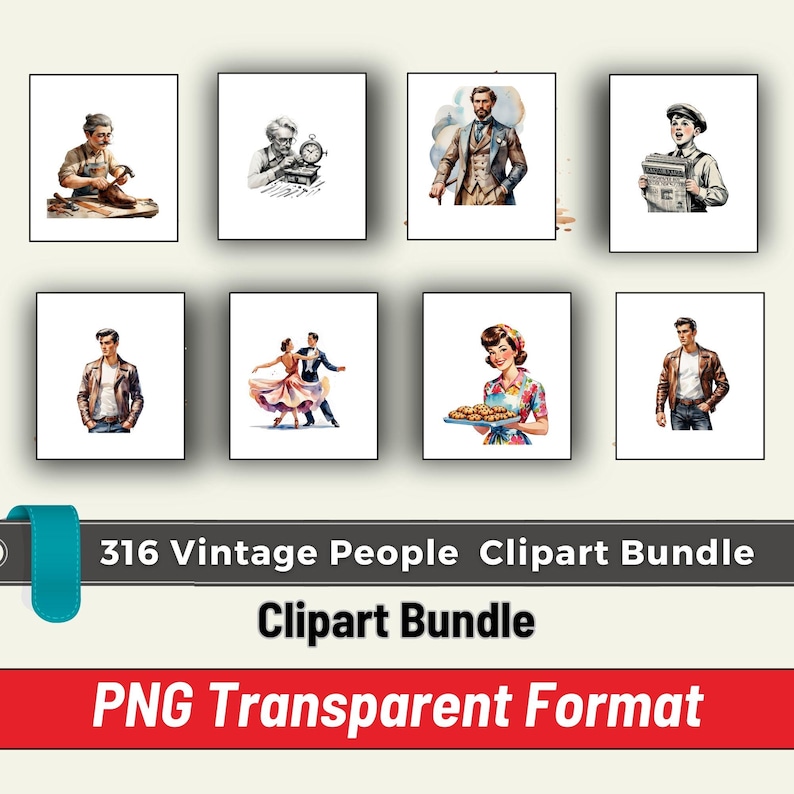 316 Vintage People Clipart Bundle Set, Vintage Clipart PNG, Vintage ...