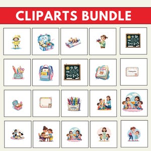 348 Cute Kindergarten Watercolor Clipart Set ,pre School Toddlers ...