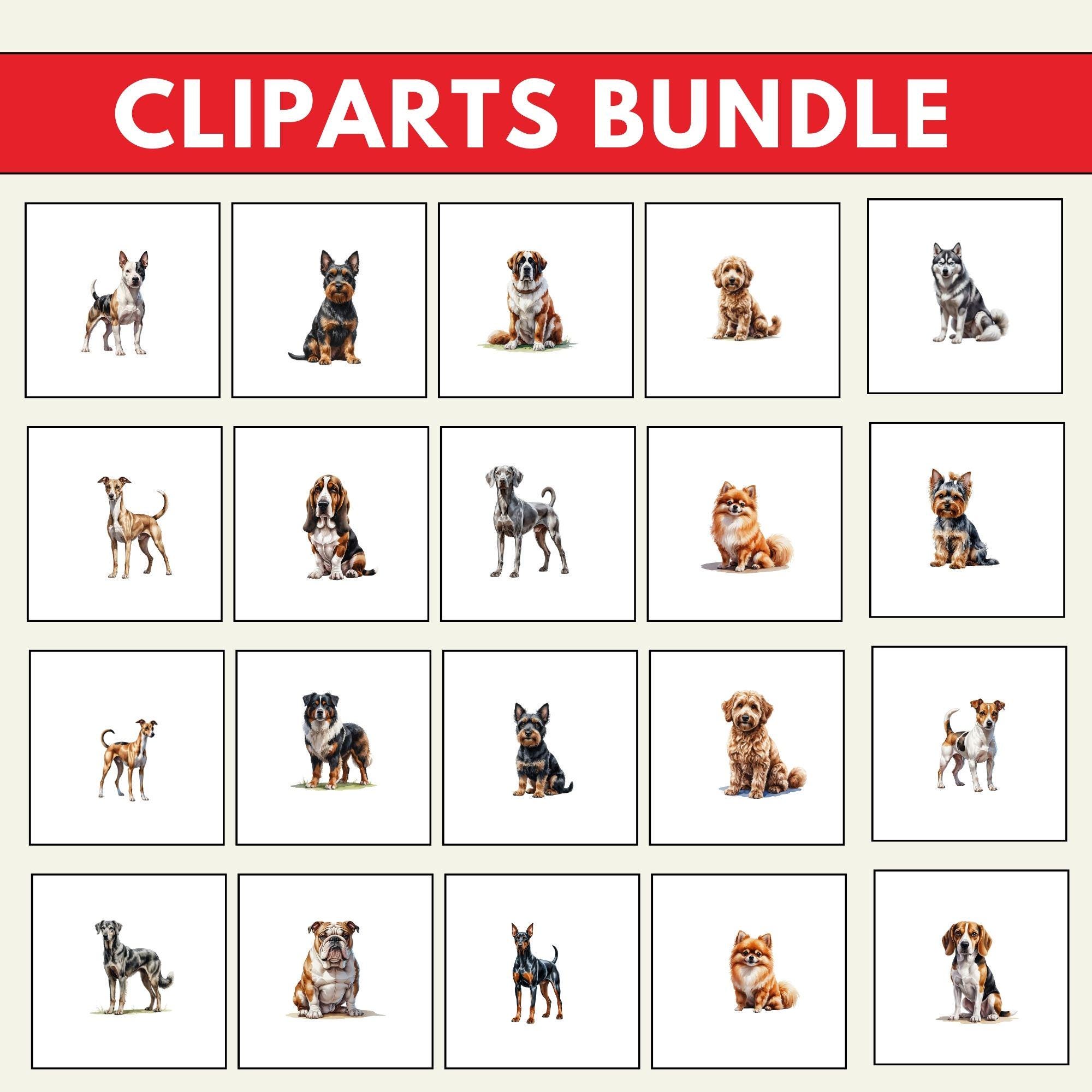 Dog Breed Clipart,watercolor Dogs,pet Animals Clipart,watercolor Pet ...