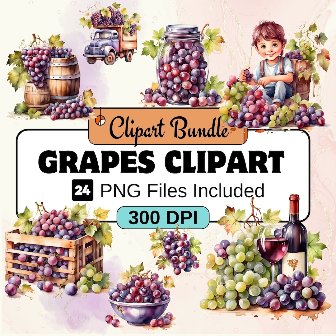 Grapes Watercolor Clipart, Watercolor Fruits,grapes, Sweet Delights ...