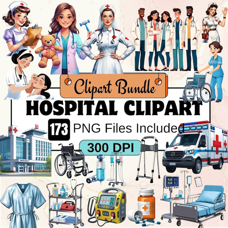 Hospital Clipart - Etsy