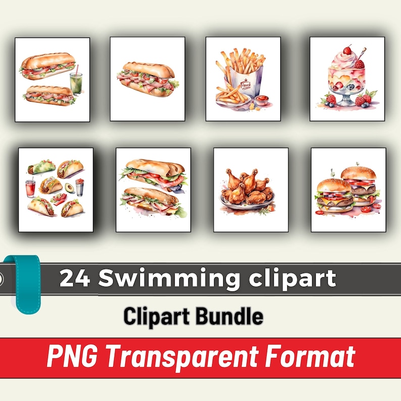 Fast Food Clipart, Food Clipart PNG Bundle, 24 PNG Fast Food Clipart ...