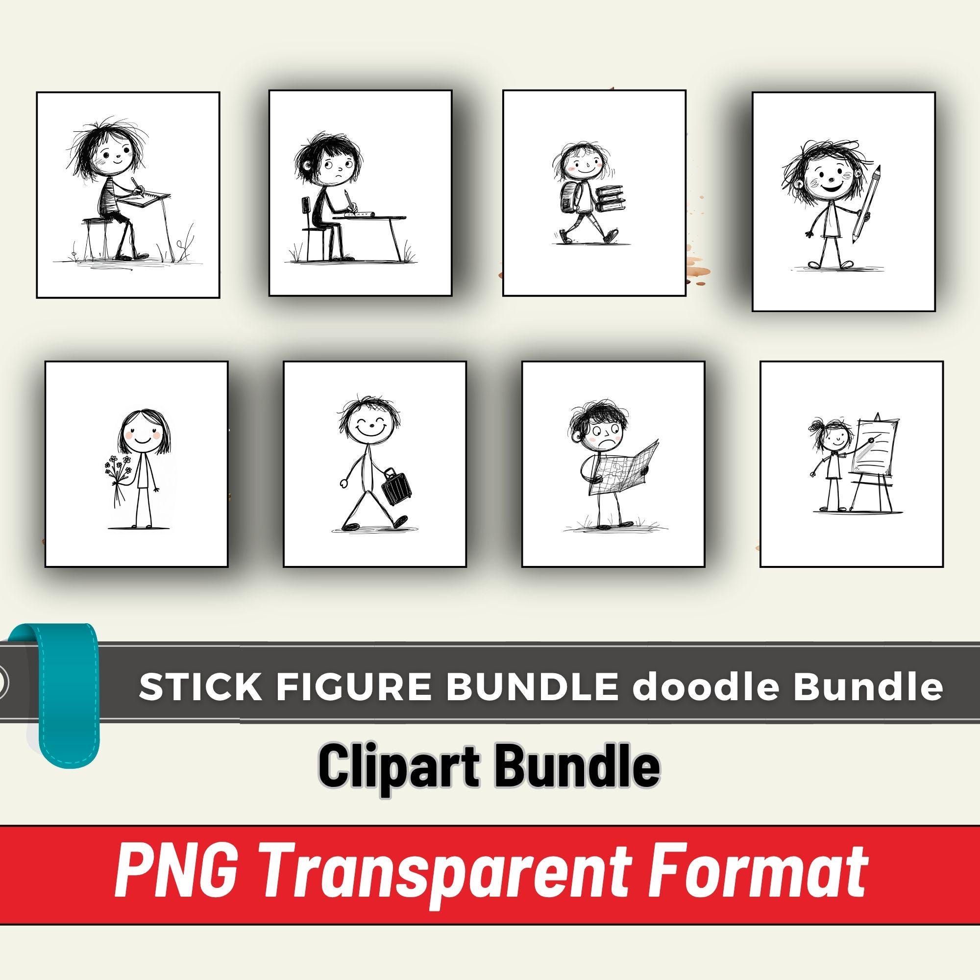 Stick Figure SVG Bundle,stick People Clipart,family Stick Figures, Kids ...