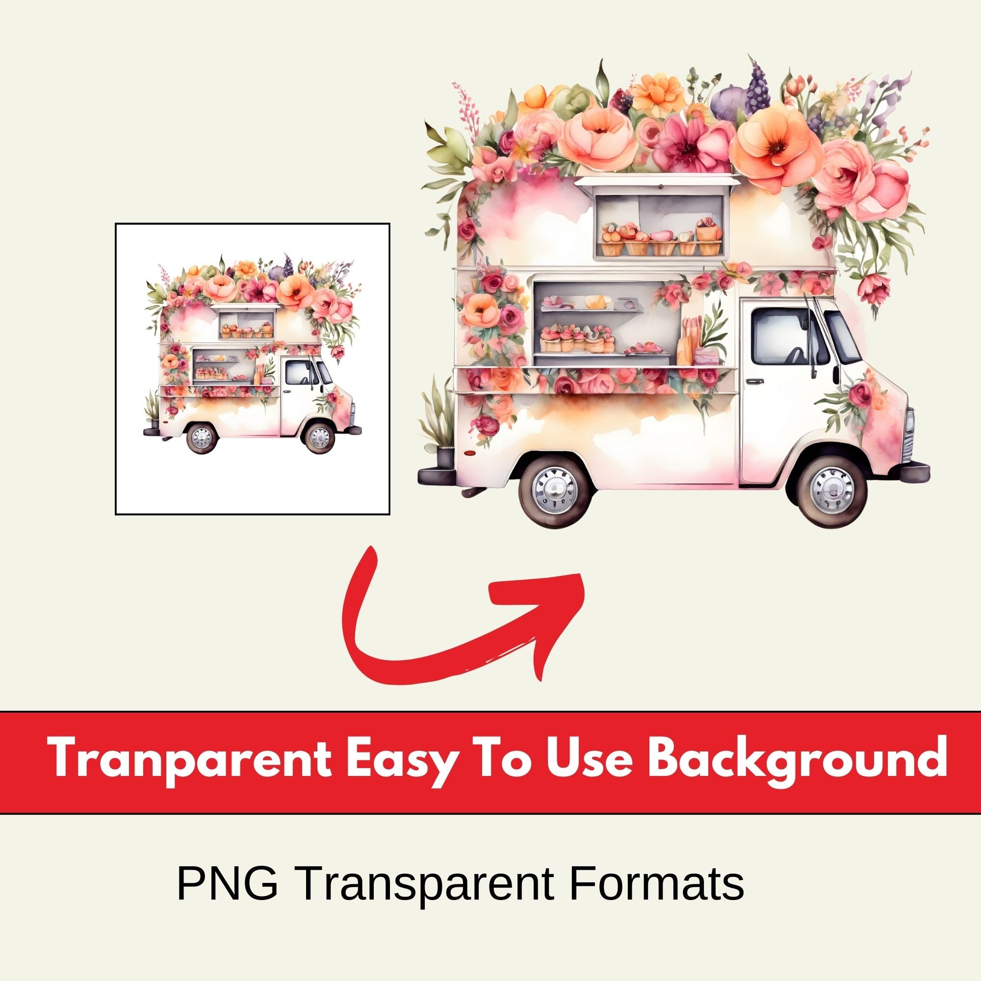 Food Truck Clipart, Food Clipart PNG Bundle, 88 PNG Food Truck Clipart ...