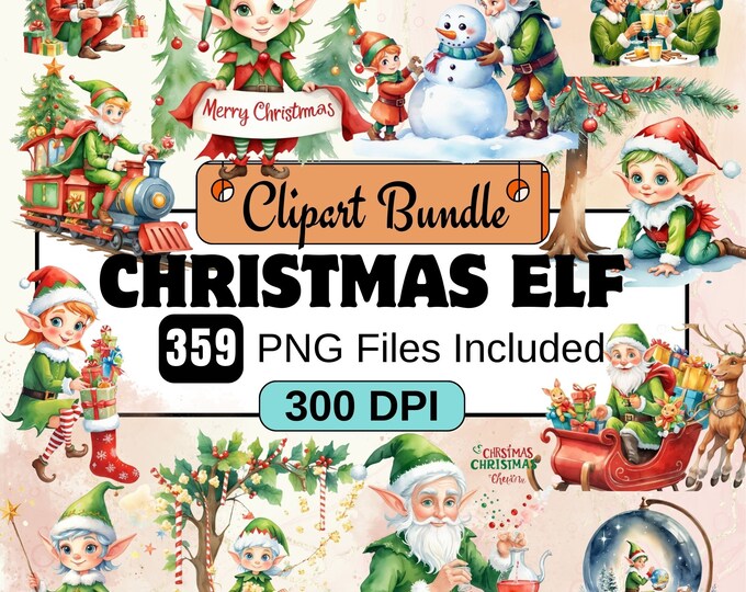 Christmas Elf Clipart, Cute Elves Clip Art Png, Christmas Image, CU ...