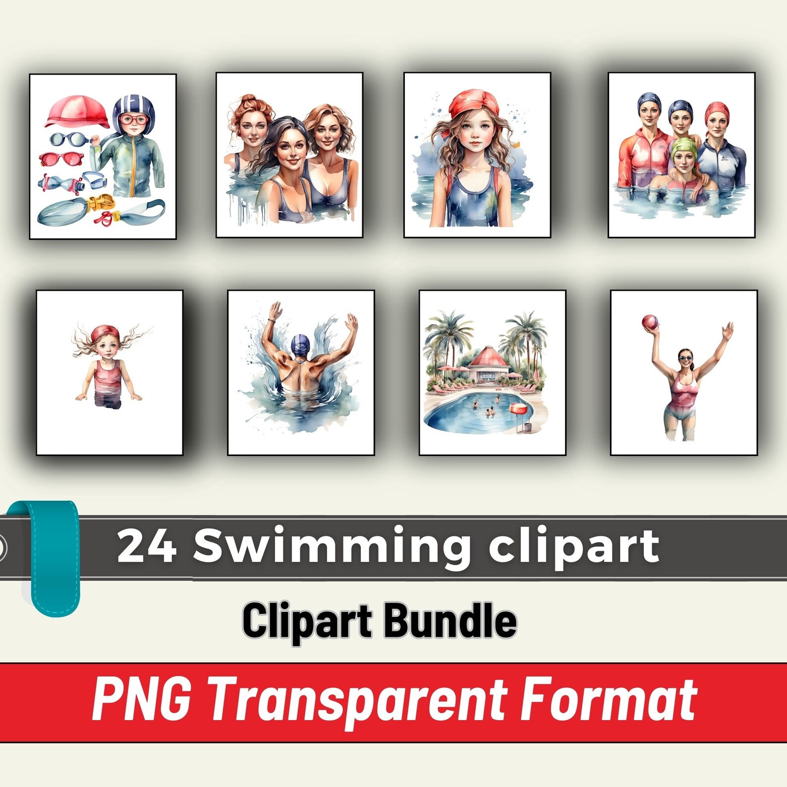 Swimming Clipart, Sports Clipart PNG Bundle, 24 PNG Swimming Clipart ...