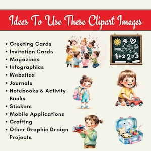 348 Cute Kindergarten Watercolor Clipart Set ,pre School Toddlers ...