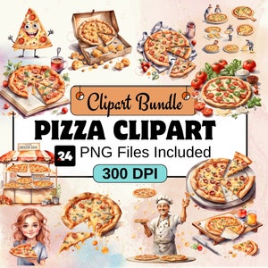 Cheese Pizza Clipart, Food Clipart PNG Bundle, 24 PNG Pizza Clipart ...