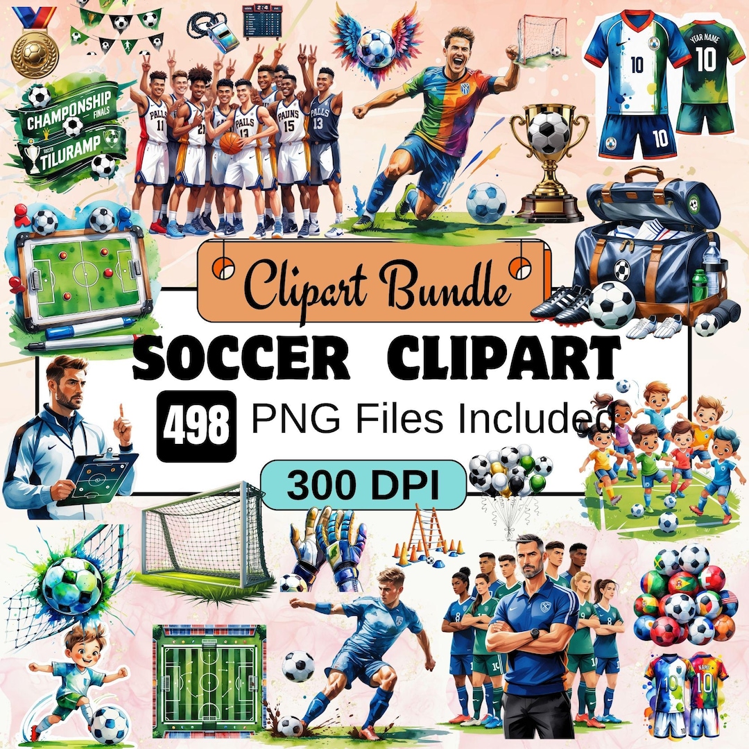 498 Soccer Clipart, Sports Clipart PNG Bundle, Football Png Clipart ...