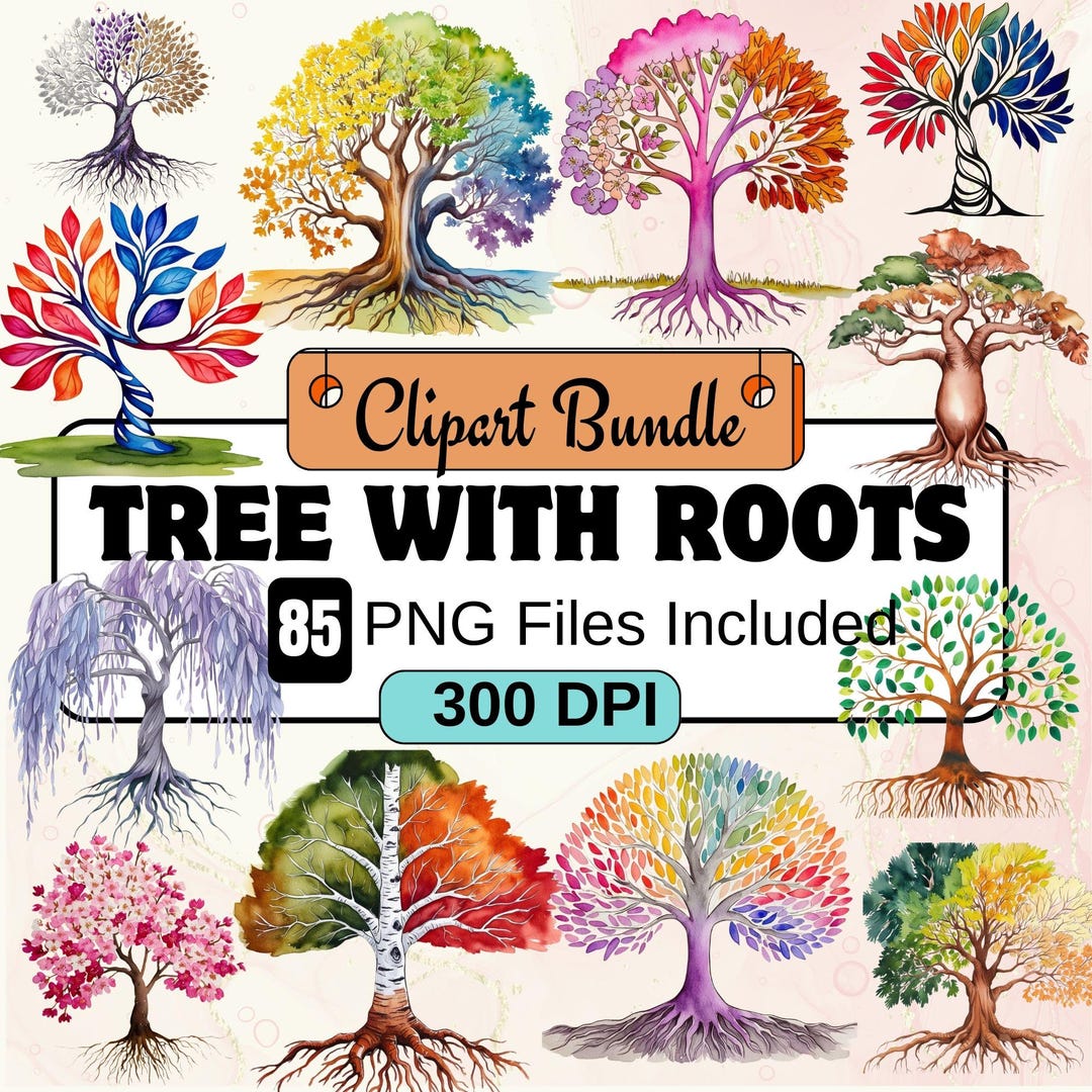 Watercolor Tree With Roots PNG Clipart, Forest Tree Scrapbooking ...