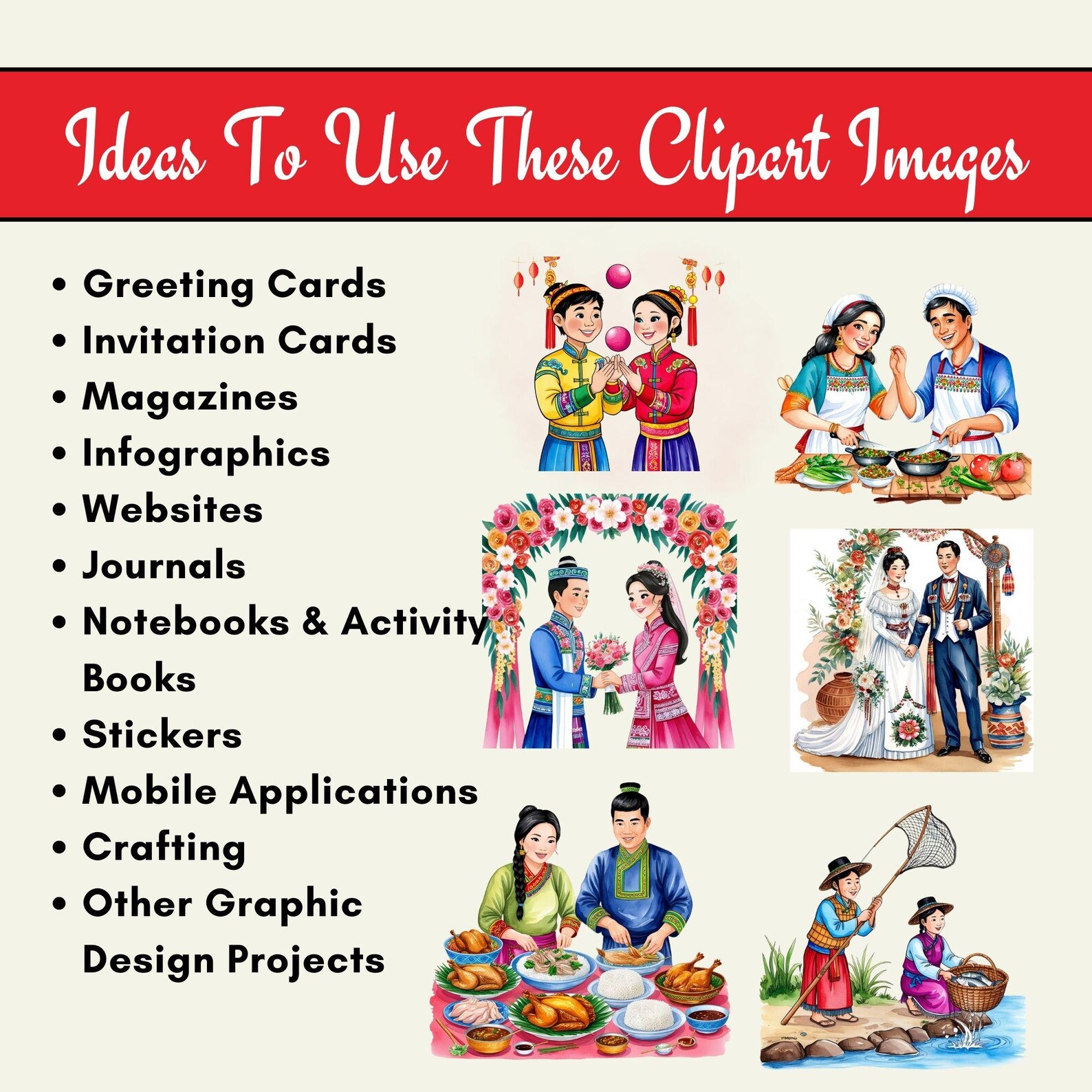 Hmong Couple Clipart, Cute Couple Clipart PNG Bundle, 244 PNG Romantic ...