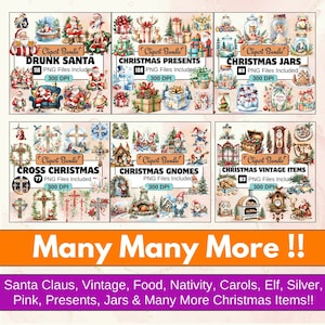 Christmas Clipart Mega Budnle,bumper Christmas Clipart PNG Bundle,5000 ...