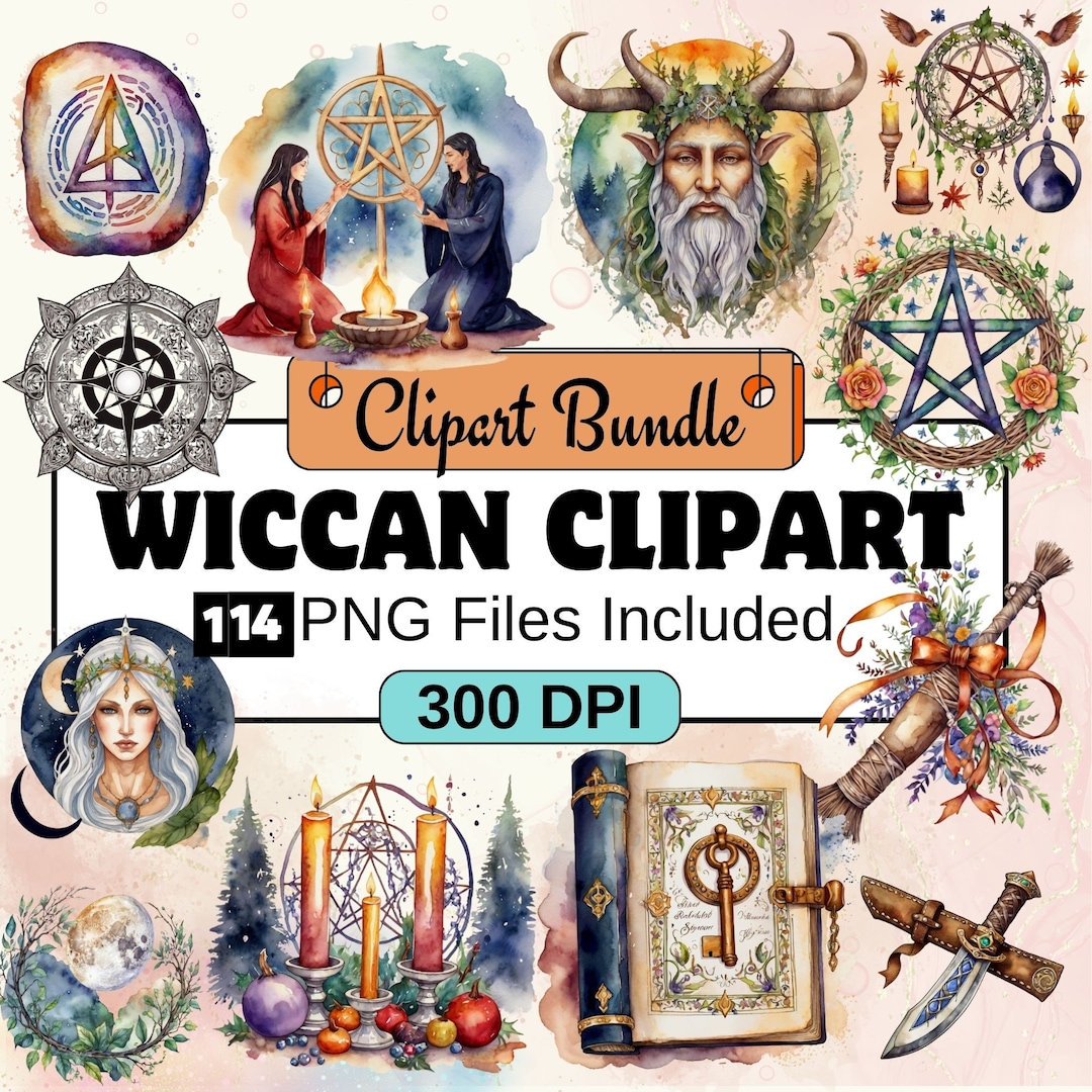 Wiccan Clipart, Alchemy Clipart PNG Bundle, 114 PNG Wiccan Clipart Bundle, Instant Digital ...