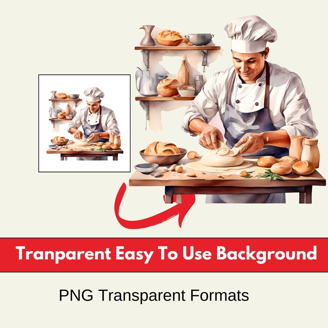 Chef Clipart, Kitchen Clipart PNG Bundle, 65 PNG Chef Clipart Bundle ...