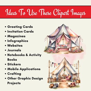 Glamping Clipart, Camping Clipart PNG Bundle, 24 PNG GLAMPING Clipart ...