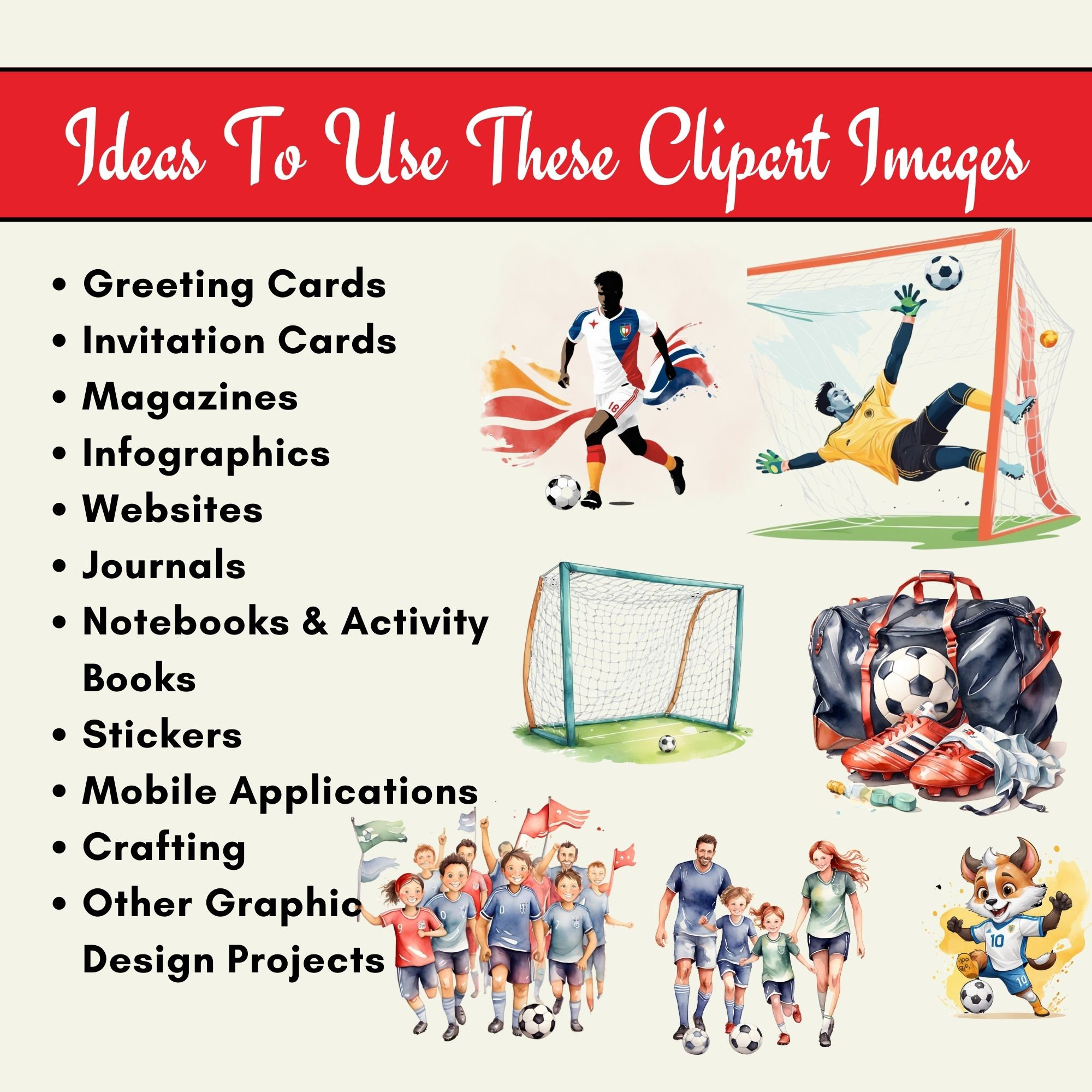 Soccer Clipart, Sports Clipart PNG Bundle, 190 PNG Soccer Clipart ...