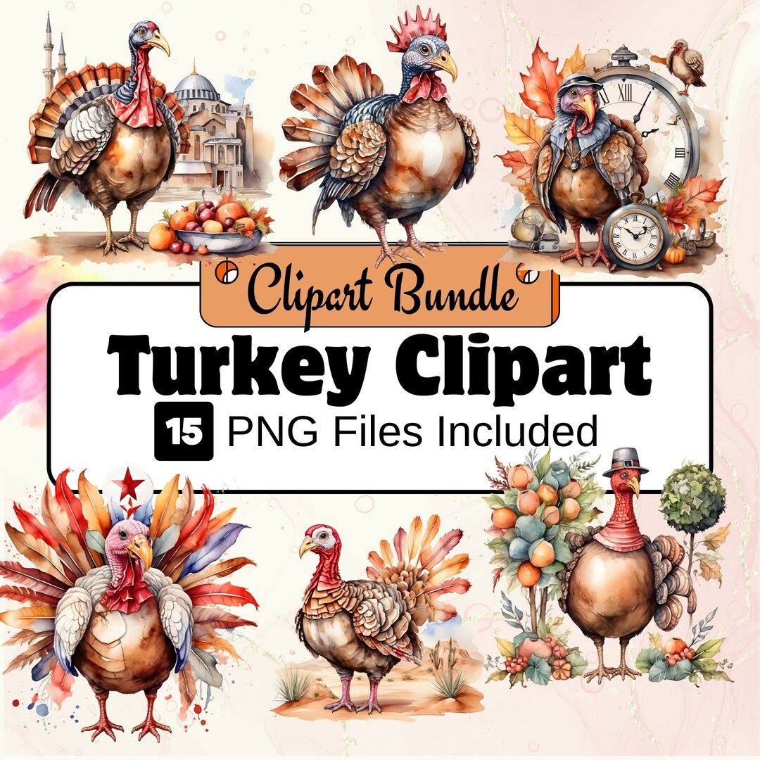 Turkey Clipart, Watercolor Turkey, Clipart Thanksgiving Turkey, PNG ...