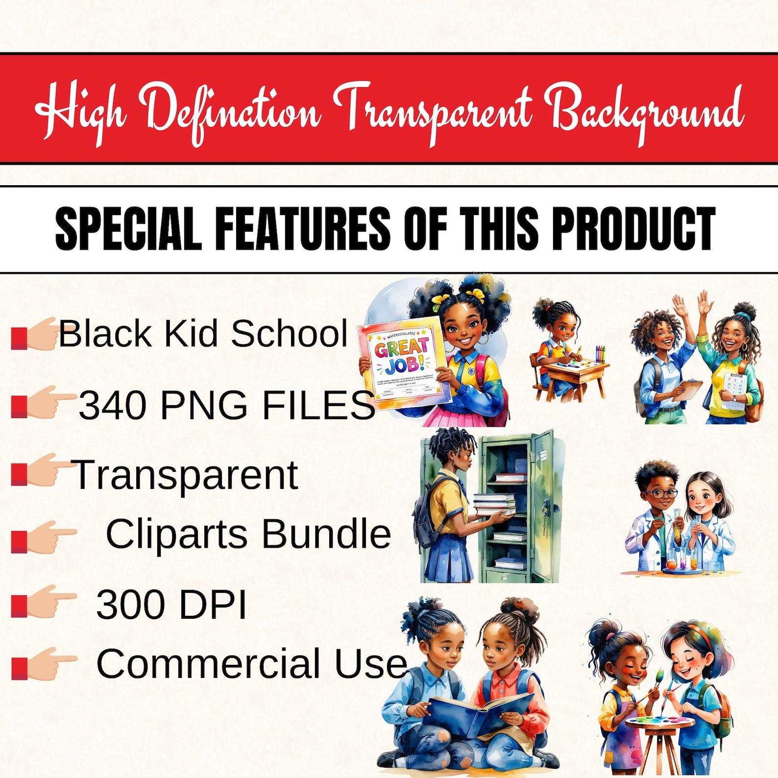 340 Black Kid School Clipart,black Kids PNG Bundle,black Teacher,black ...