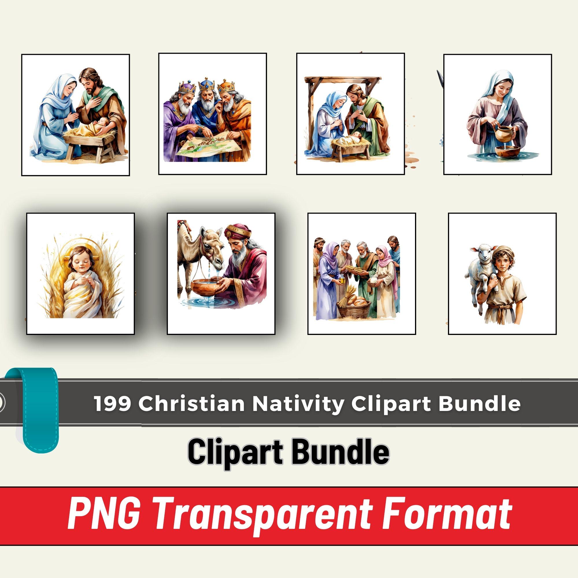 Christmas Nativity Clipart,nativity Scene PNG Bundle,christian Clipart ...