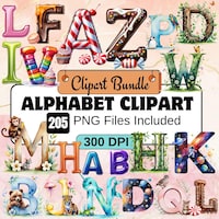 Alphabet Clipart Part 1 - ABC clip art - School clip art - Digital ...