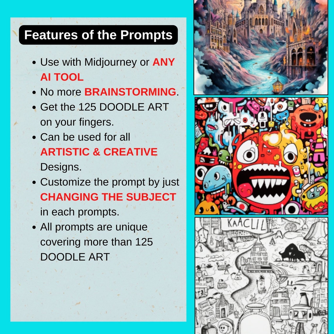 120 Midjourney Prompts Doodle Art, Doodle Midjourney Prompts, Ai Guide ...