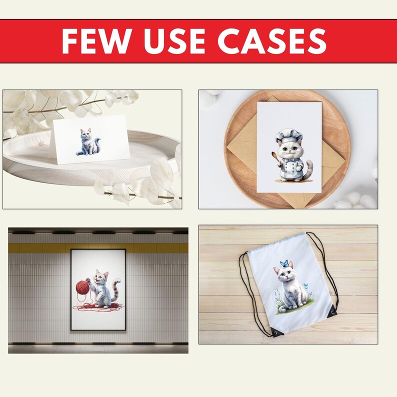 White Cats Clipart Bundle White Cat PNG White Cat Images Elegant Feline ...