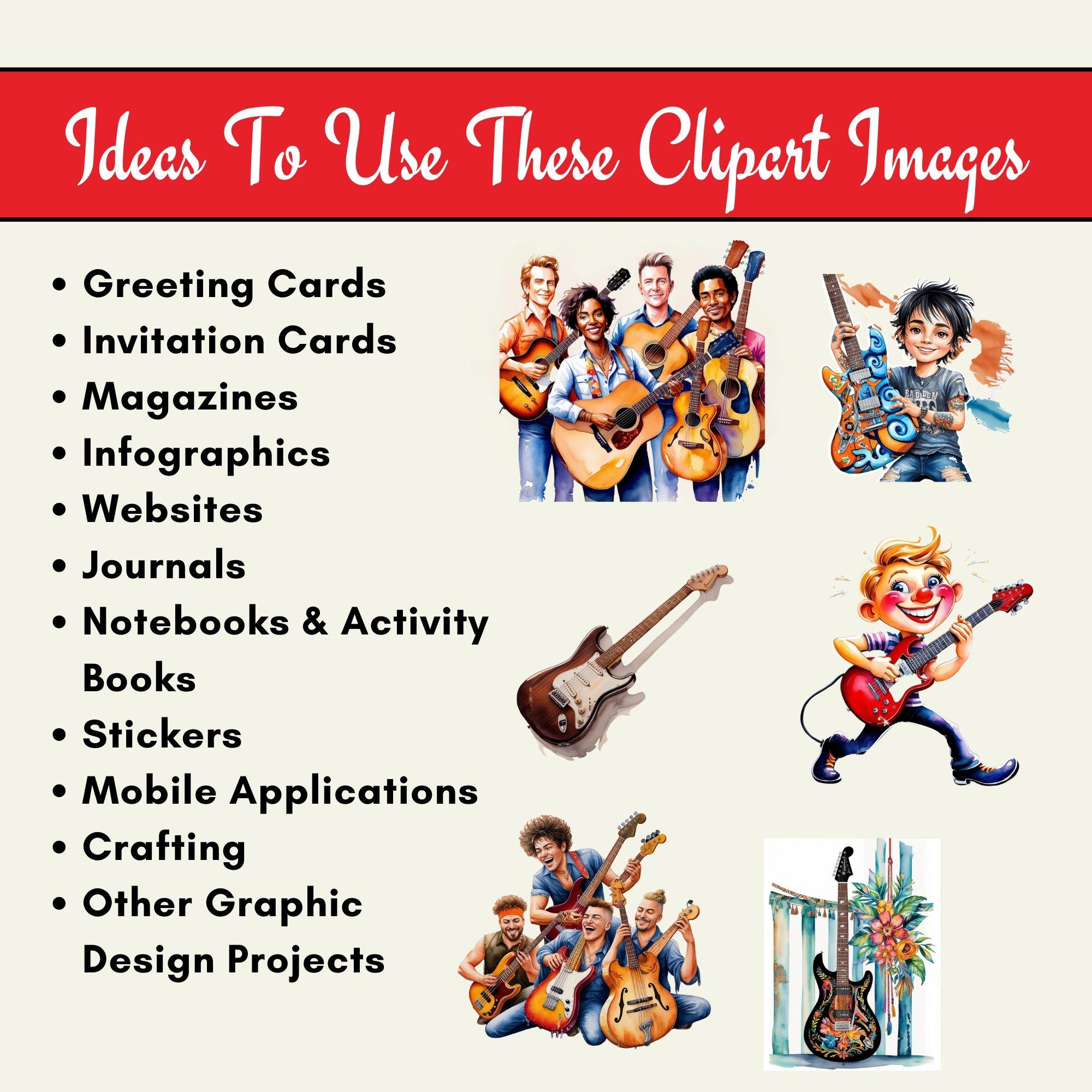 Electric Guitar Clipart,musical Instrument Clipart PNG Bundle,140 PNG ...
