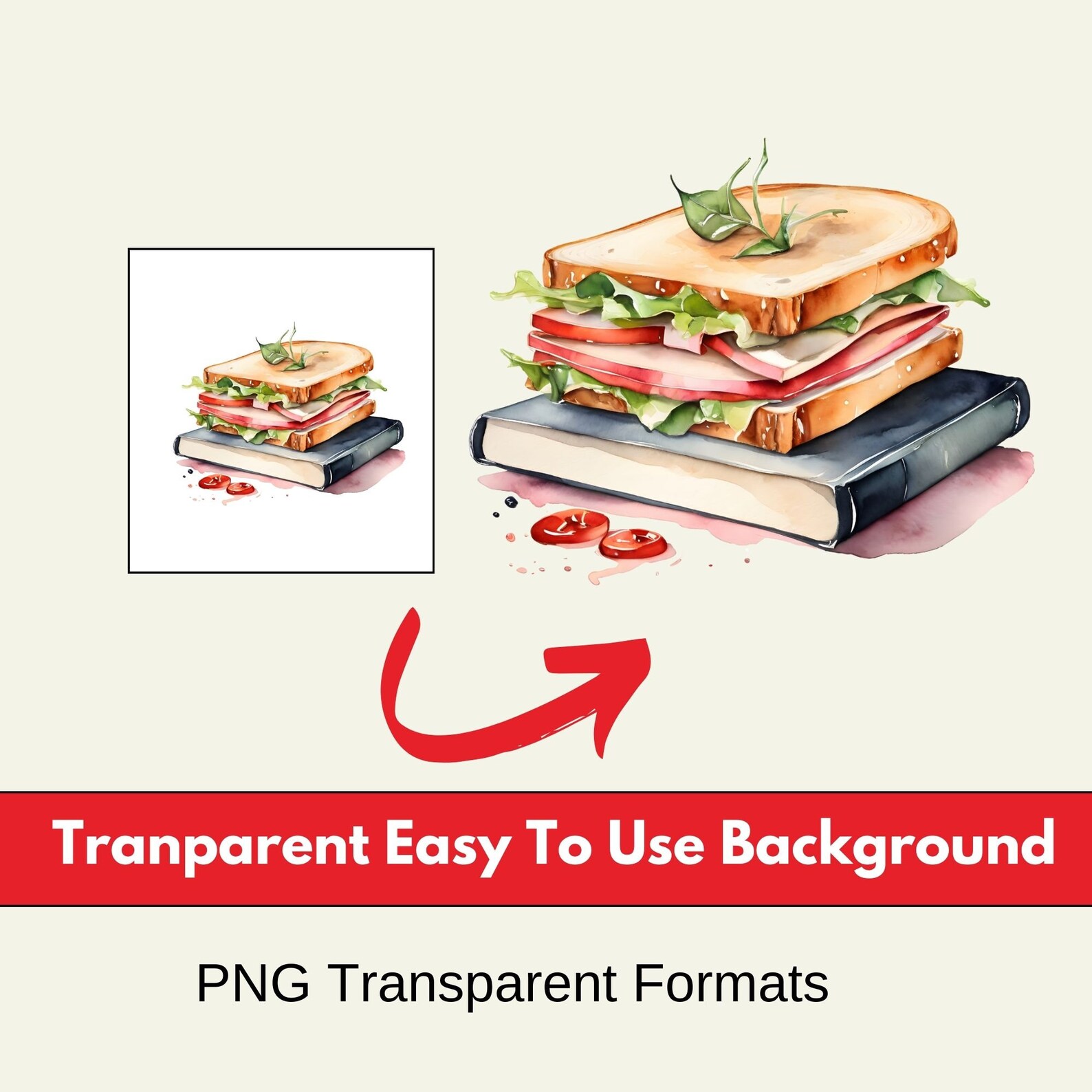 Sandwich Clipart, Watercolor Sandwich, Food Clipart, PNG Bundle, 24 ...