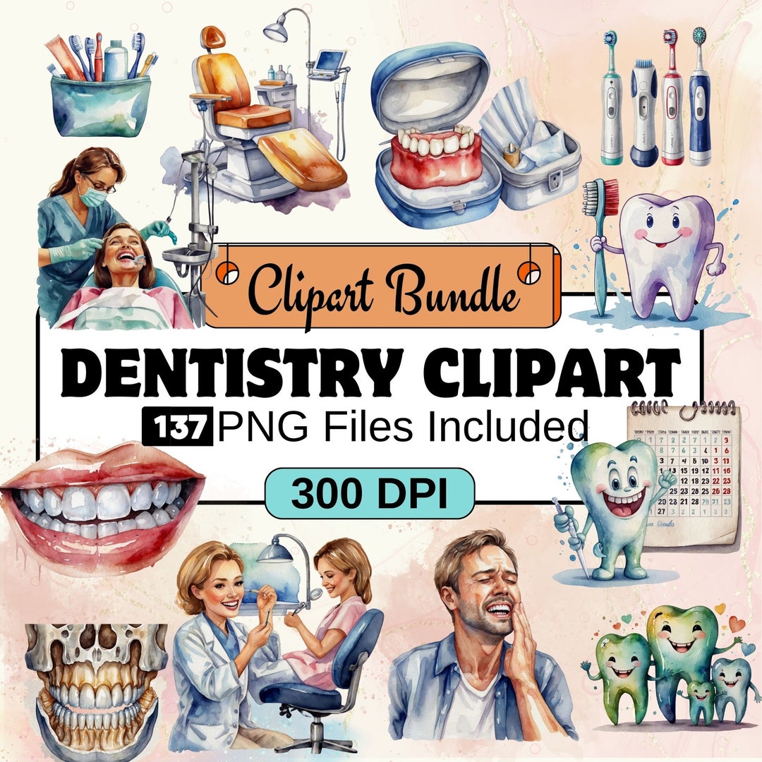 Dental Clipart, Doctor Clipart PNG Bundle, 137 PNG Dentistry Clipart ...
