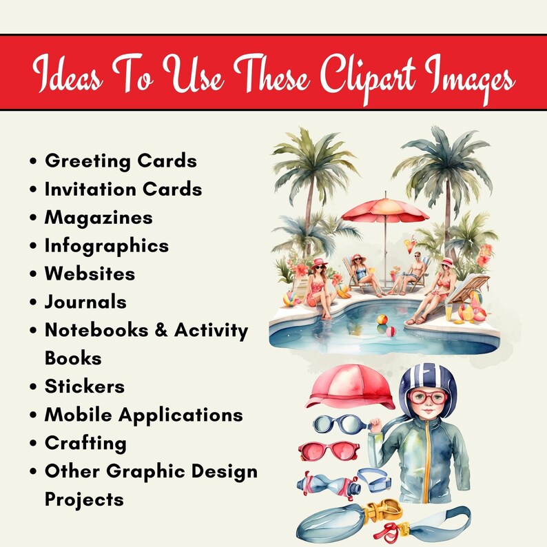 Swimming Clipart, Sports Clipart PNG Bundle, 24 PNG Swimming Clipart ...