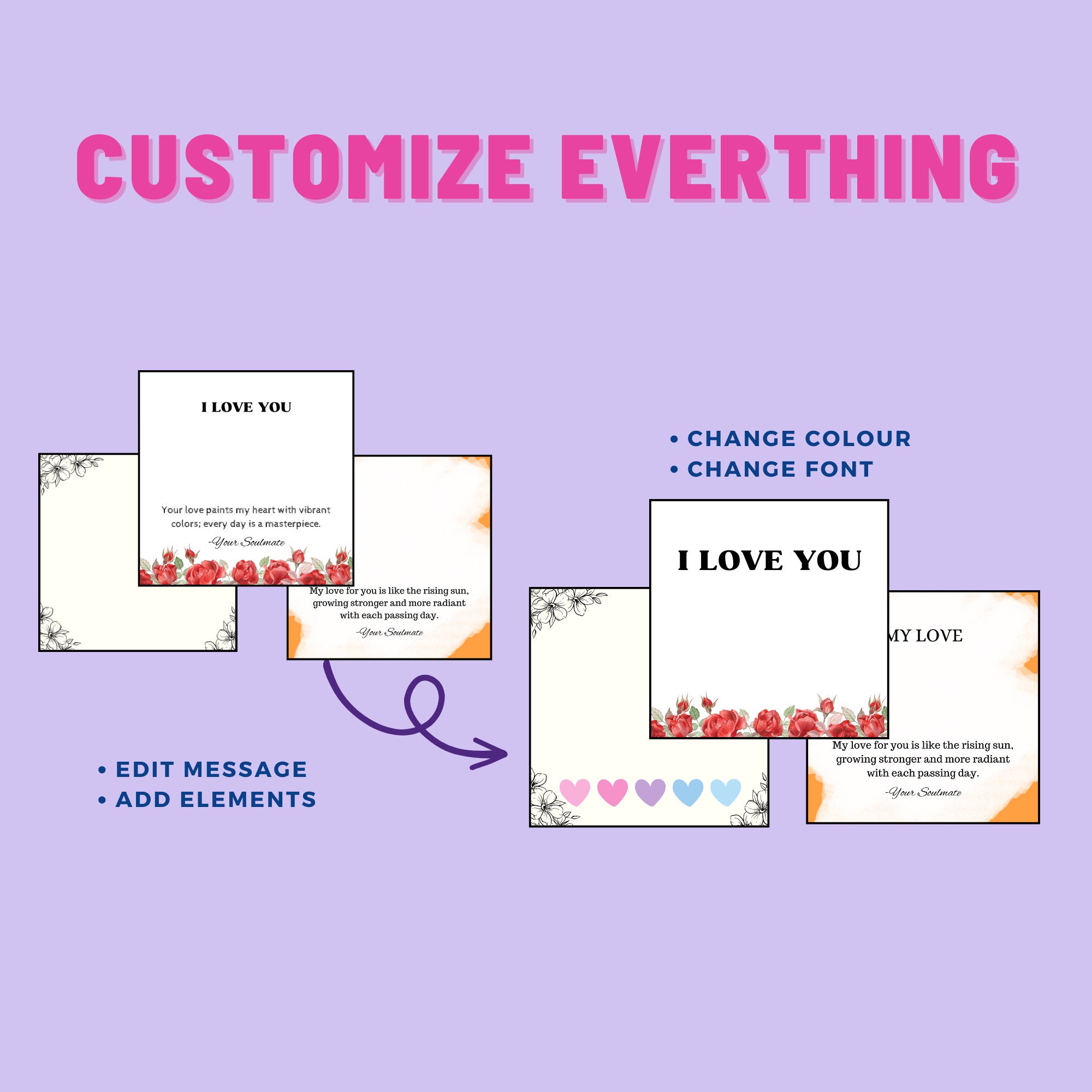 30 Shineon Message Card Template Bundle, Custom Necklace Shineon ...