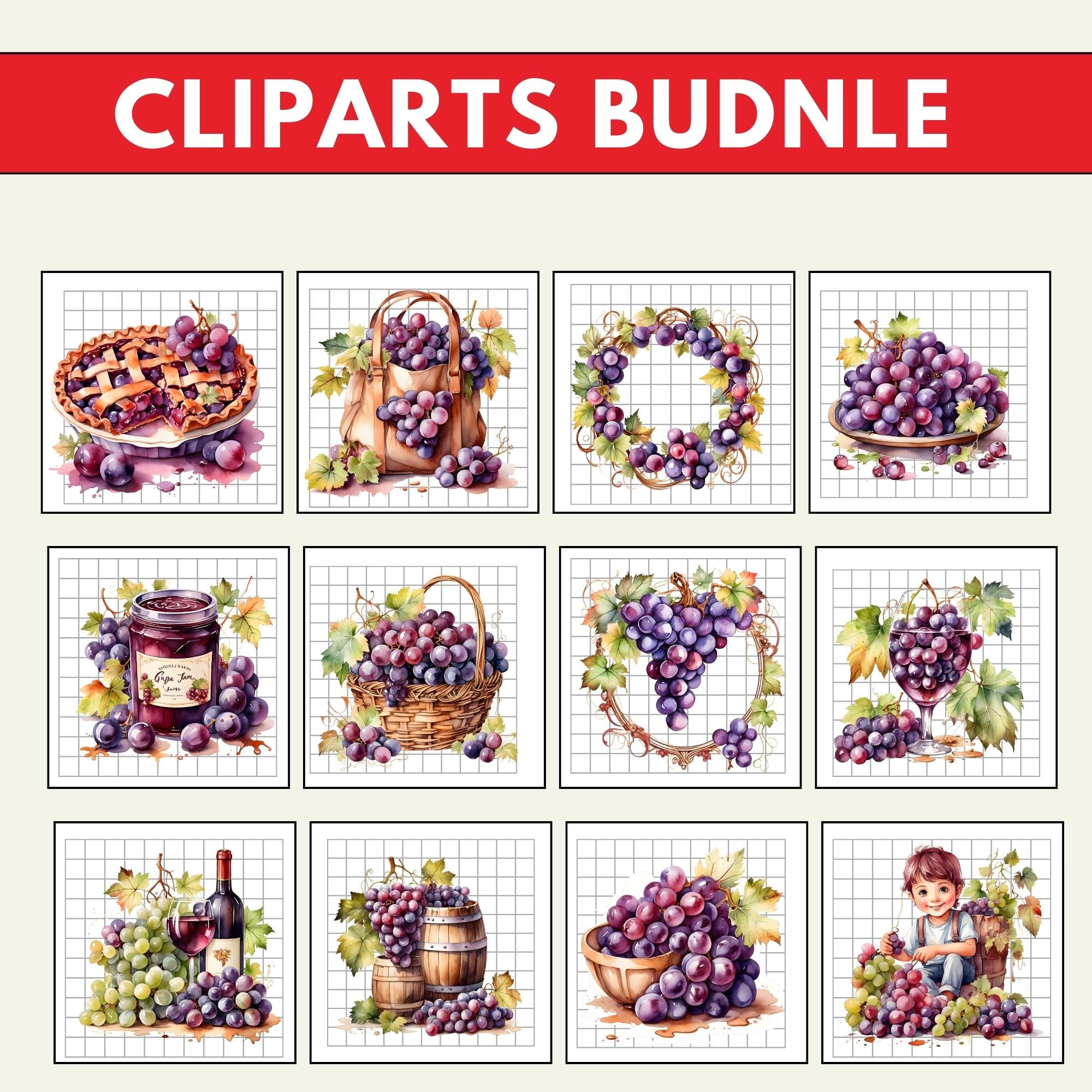 Grapes Watercolor Clipart, Watercolor Fruits,grapes, Sweet Delights ...