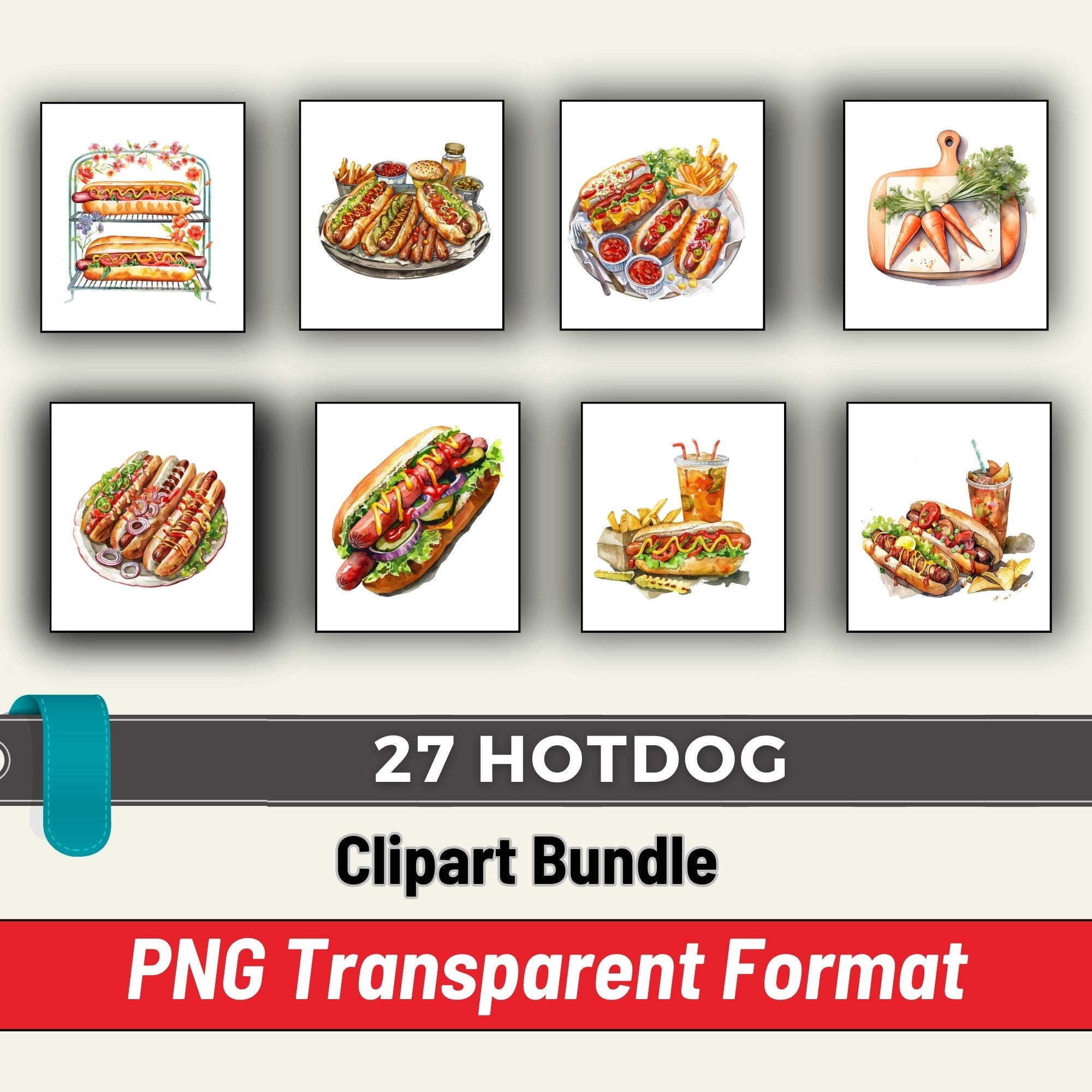 Hot Dog Clipart, Potatoes Clipart PNG Bundle, 24 PNG Hot Dog Clipart ...