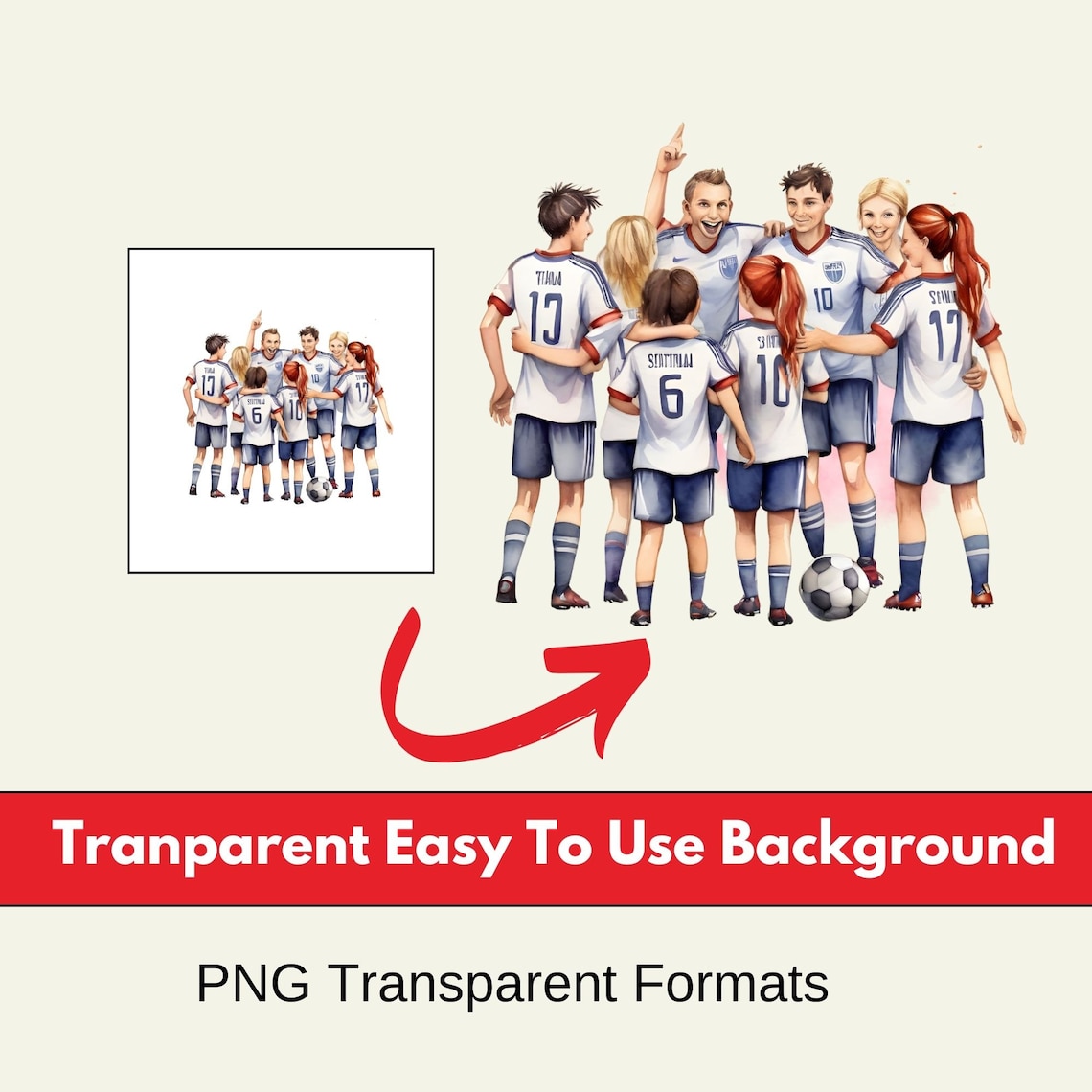 Soccer Clipart, Sports Clipart PNG Bundle, 24 PNG Soccer Clipart Bundle ...