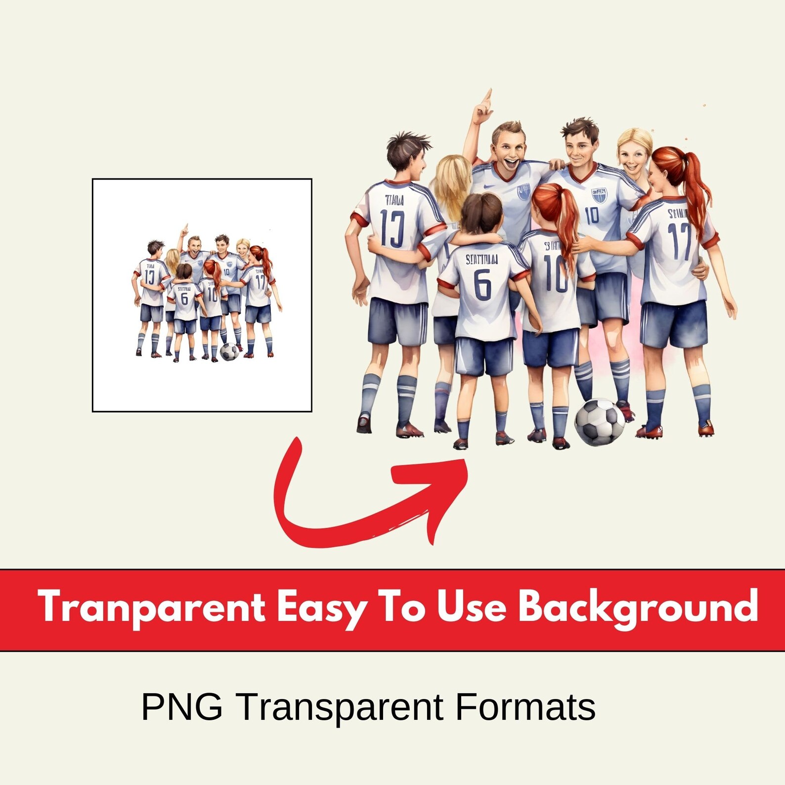 Soccer Clipart, Sports Clipart PNG Bundle, 24 PNG Soccer Clipart Bundle ...