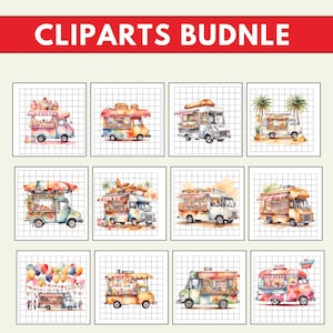 Food Truck Clipart, Food Clipart PNG Bundle, 88 PNG Food Truck Clipart ...