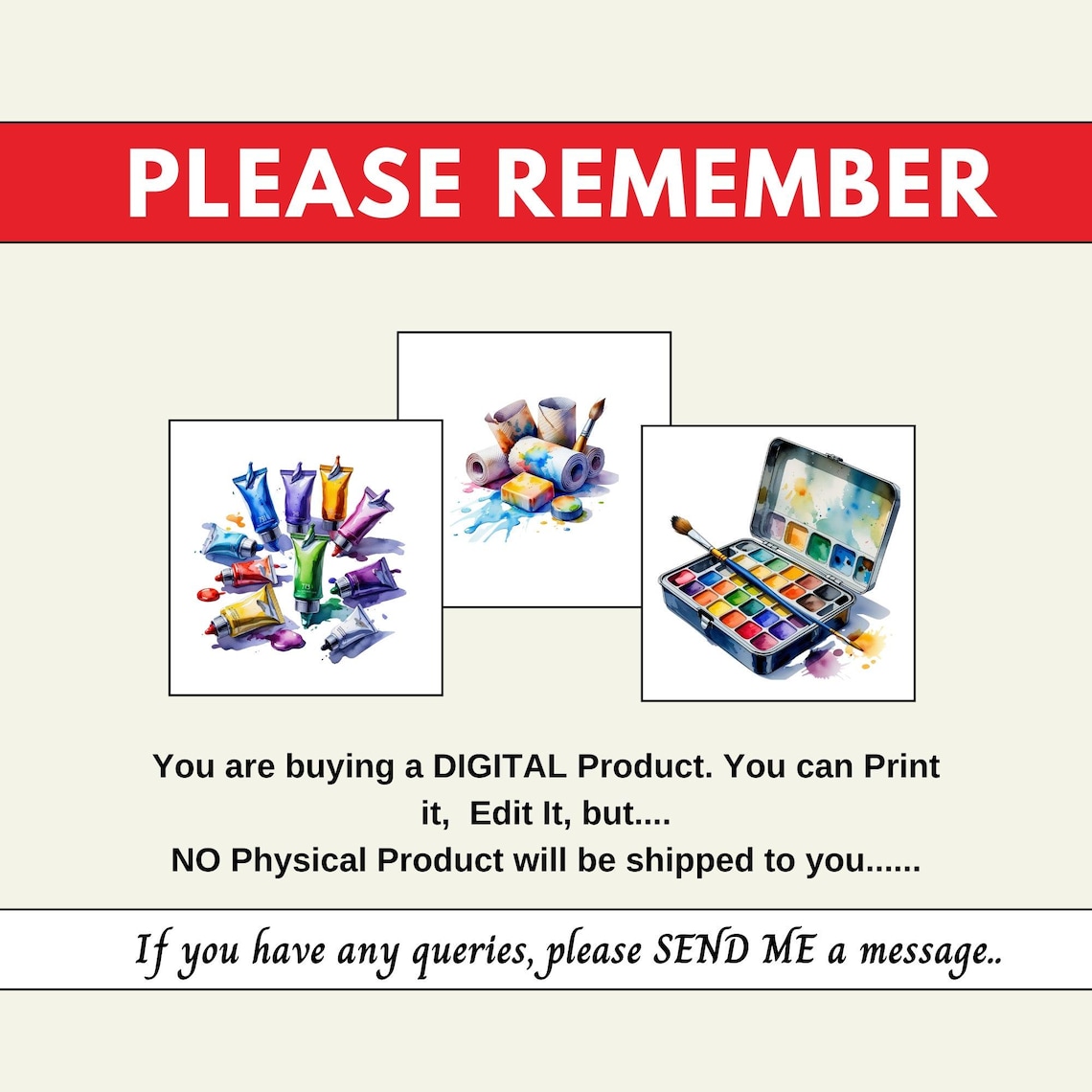 Artist Supplies Clipart,painter Supplies Clipart PNG Bundle,art ...