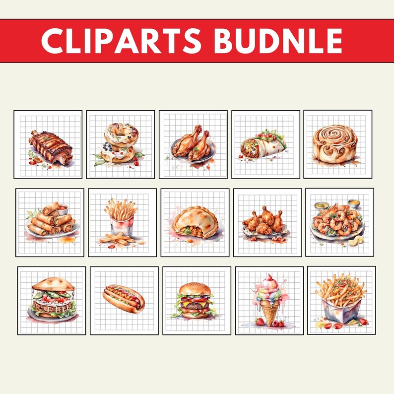 Fastfood Clipart, Junk Food Clipart PNG Bundle, 24 PNG Fast Food ...