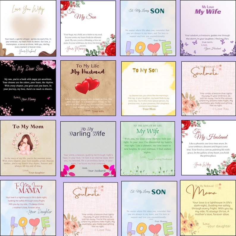 Shineon Message Card Template Bundle, Customized Necklace Shineon ...