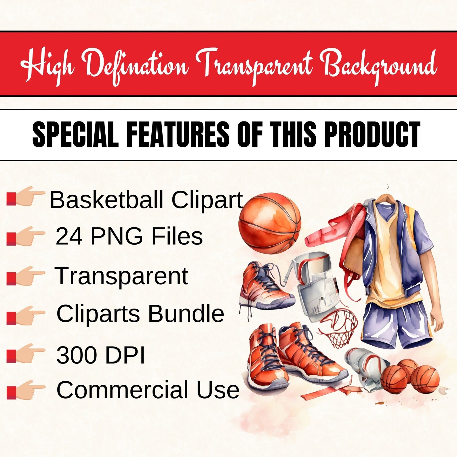 Basketball Clipart, Sports Clipart PNG Bundle, 24 PNG Basketball ...
