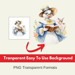 Watercolor Goose Clipart, Animal Clipart PNG Bundle, 285 PNG Funny ...